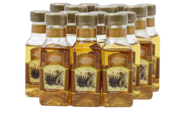Tequila El último agave reposado 12 piezas - 50 ml - Hacienda de Oro